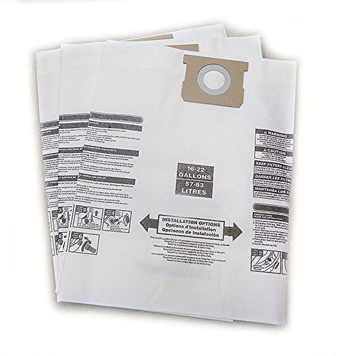 Shop Vac Type J, 15-22-Gallon Disposable Collection Filter Bags compat ...
